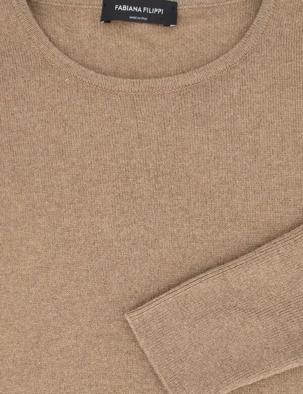 Fabiana Filippi Long-sleeved Crewneck Jumper With Slit Detailing