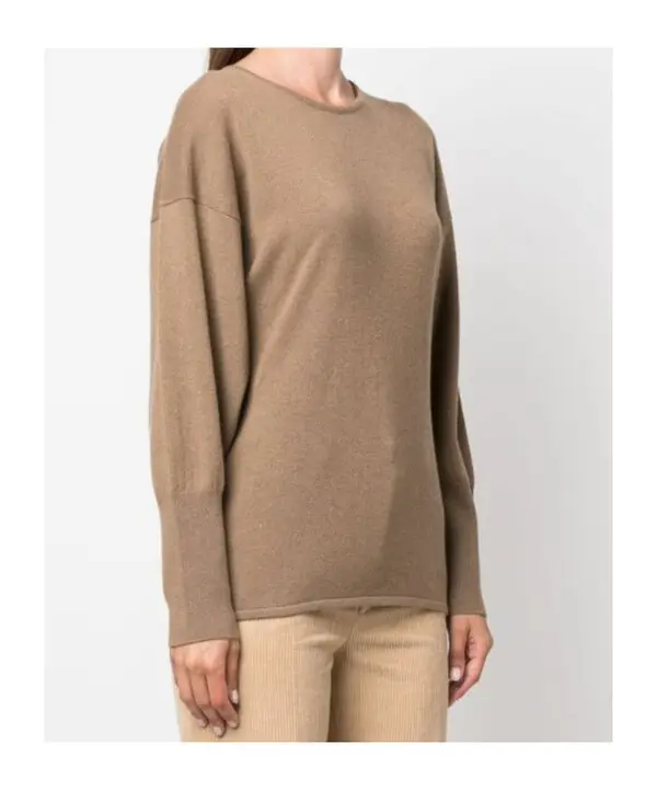 Fabiana Filippi Long-sleeved Crewneck Jumper With Slit Detailing