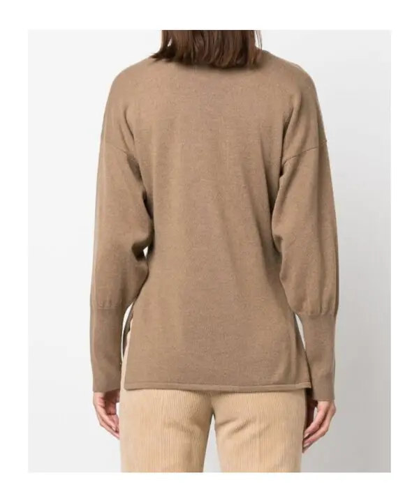 Fabiana Filippi Long-sleeved Crewneck Jumper With Slit Detailing