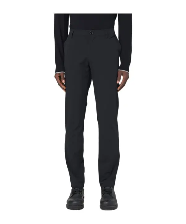 Armani Exchange Logo-plaque Straight-leg Chinos - Black