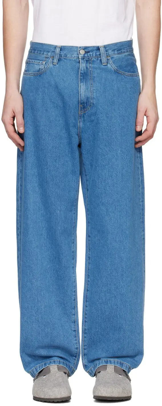 Carhartt Work In Progress Logo Patch Wide Leg Jeans