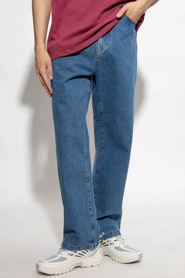Carhartt Work In Progress Logo Patch Wide Leg Jeans