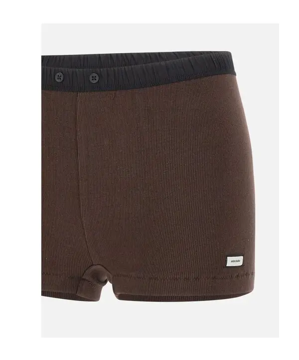 ENTIRE STUDIOS Ribbed Lounge Shorts With Button Detail