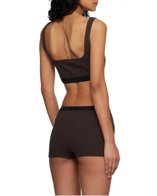 ENTIRE STUDIOS Ribbed Lounge Shorts With Button Detail