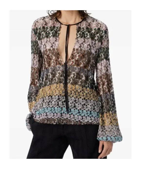Missoni Embroidered Lace Crew Neck Blouse