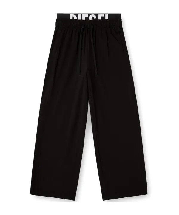 DIESEL® Leslie-d-pop Logo Waistband Drawstring Pants - Black