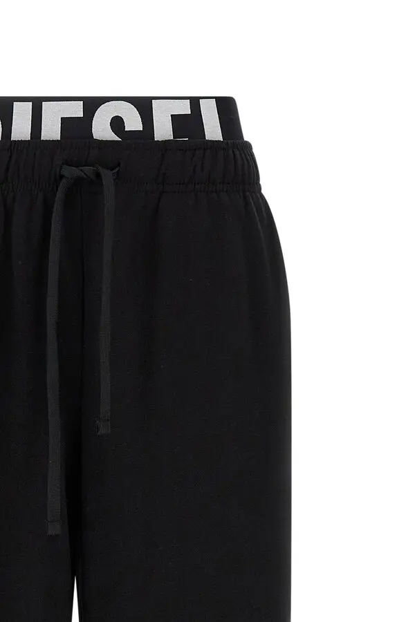 DIESEL® Logo Waistband Drawstring Wide Leg Pants