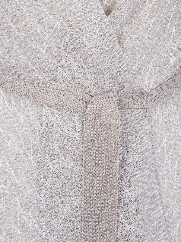 D.exterior Belted Knit Poncho
