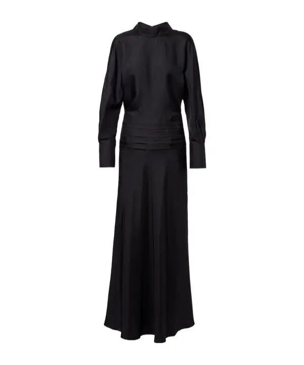 RÓHE Silk Long-sleeved Dress - Black