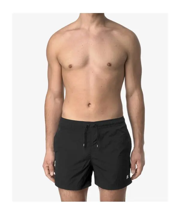 K-WAY Logo-patch Drawstring Swim Shorts