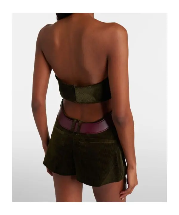 JEAN PAUL GAULTIER Cotton Corduroy Bustier Top