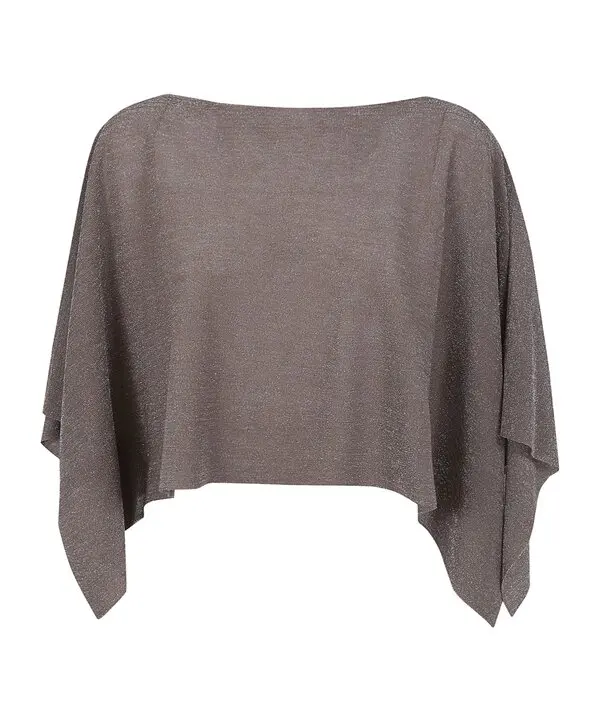 D.exterior Metallic Knit Cape - Gray