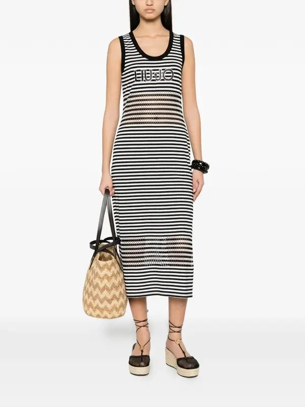 Liu Jo Striped-pattern Midi Dress