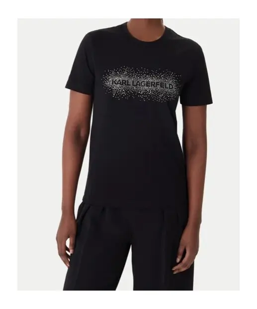 Karl Lagerfeld Rhinestone Embellishment Crewneck T-shirt