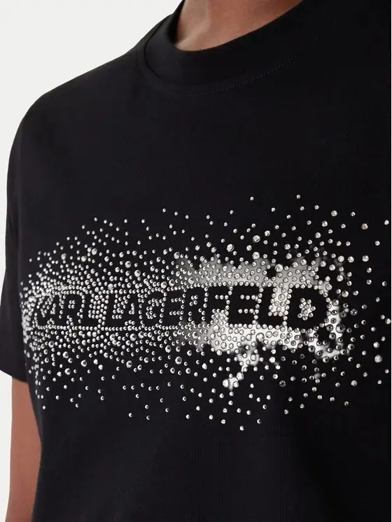 Karl Lagerfeld Rhinestone Embellishment Crewneck T-shirt