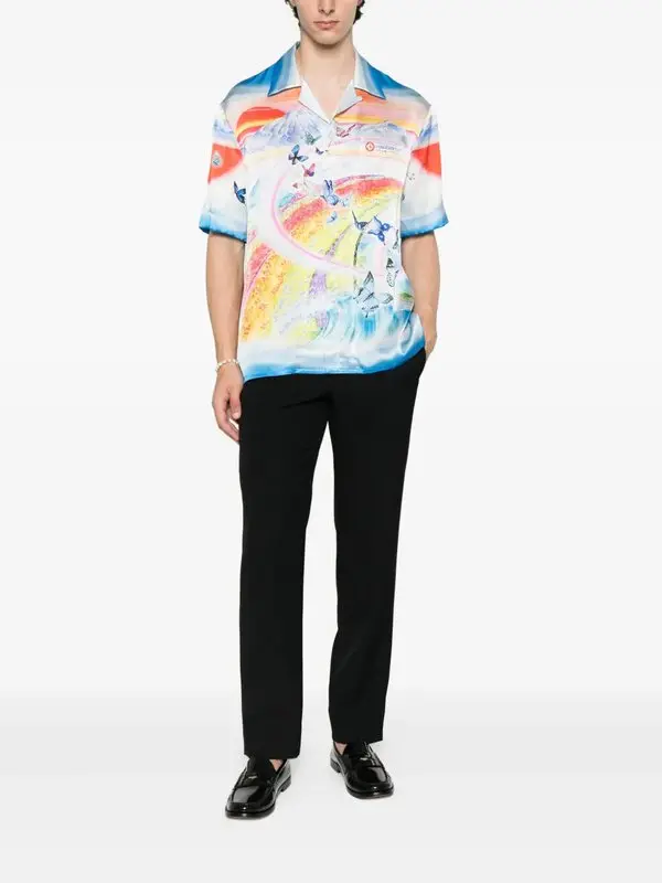 Casablanca Teacher Butterfly Landscape Shirt - White
