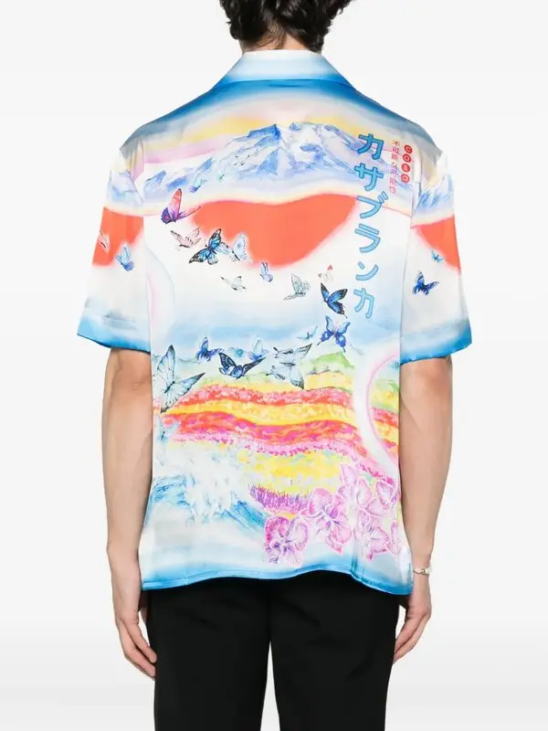 Casablanca Teacher Butterfly Landscape Shirt - White