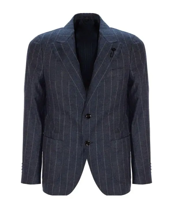 LARDINI Single Breasted Striped Blazer