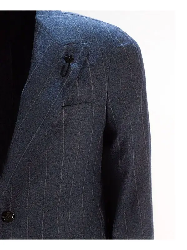 LARDINI Single Breasted Striped Blazer