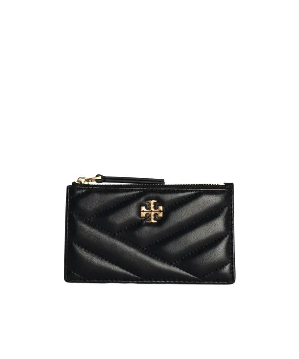 Tory Burch Kira Chevron Zipped Card Case - Black