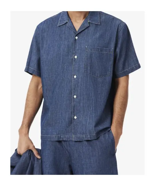 Lacoste Relaxed Fit Open Neck Denim Shirt