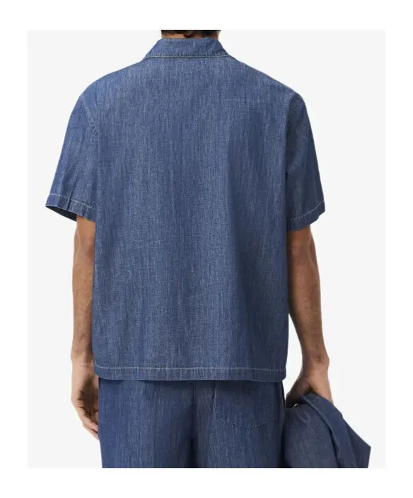 Lacoste Relaxed Fit Open Neck Denim Shirt