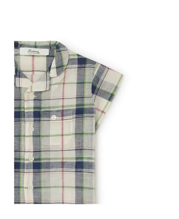 Bonpoint Short Sleeve Shirt With Chest Pocket