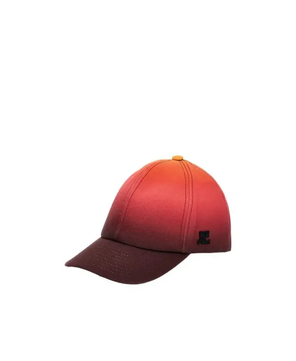 COURREGES Courrges Logo Embroidered Gradient Baseball Cap - Red