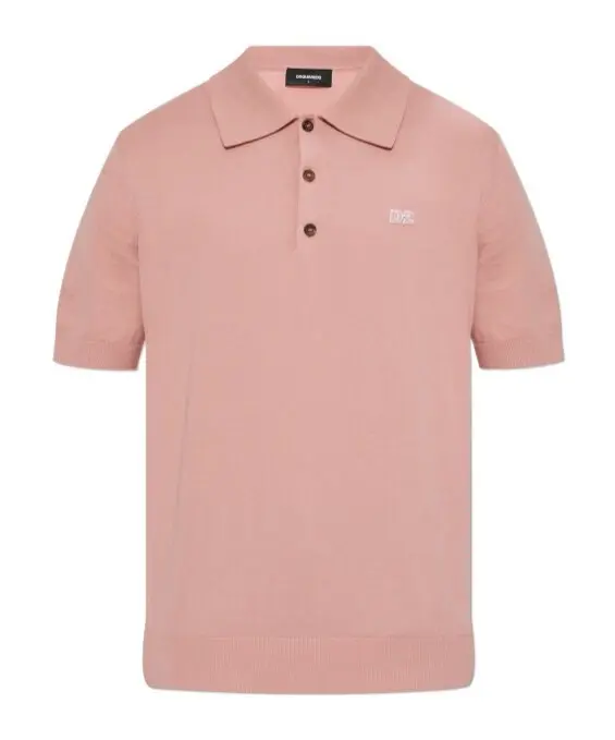 Dsquared2 D2 Logo Patch Short-sleeved Polo Shirt - Pink