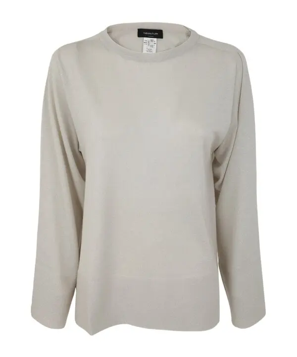 Fabiana Filippi Lurex Detailed Crewneck Jumper - Gray