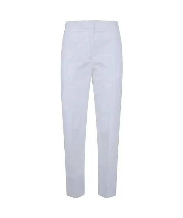 Seventy Popeline Fine Cotton Stretch Trousers - White