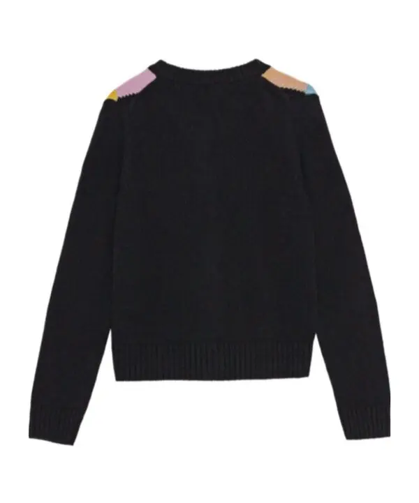 GANNI Argyle Crew Neck Cardigan