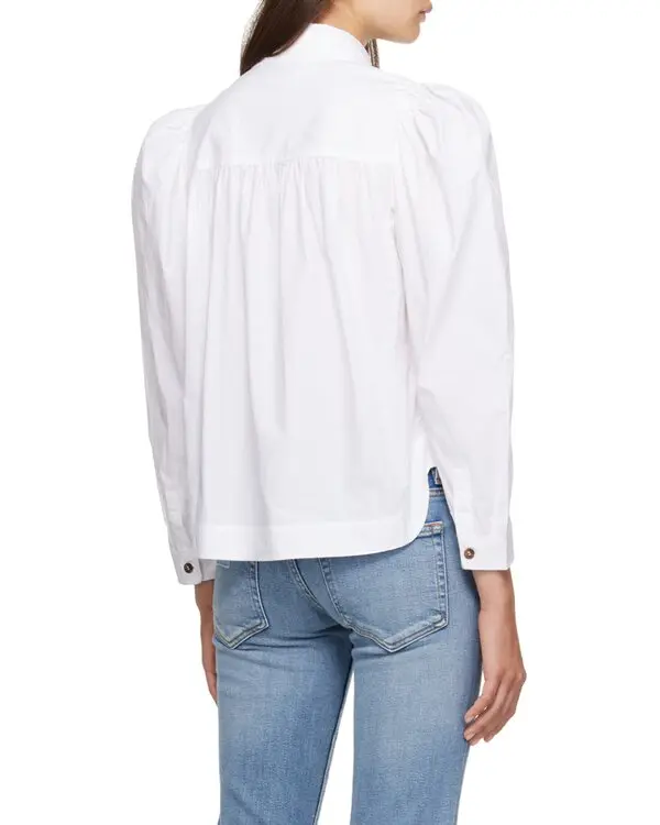 GANNI Puff-sleeved Poplin Shirt