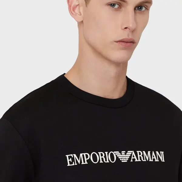 Emporio Armani Logo Print Crewneck Sweatshirt