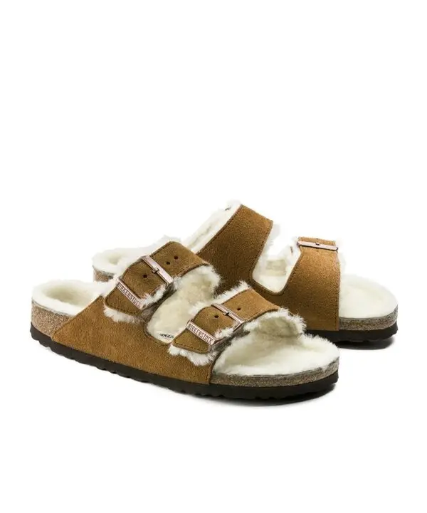BIRKENSTOCK Shearling-lined Slip-on Sandals
