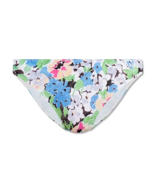 GANNI Floral Pattern Stretched Bikini Bottoms - White