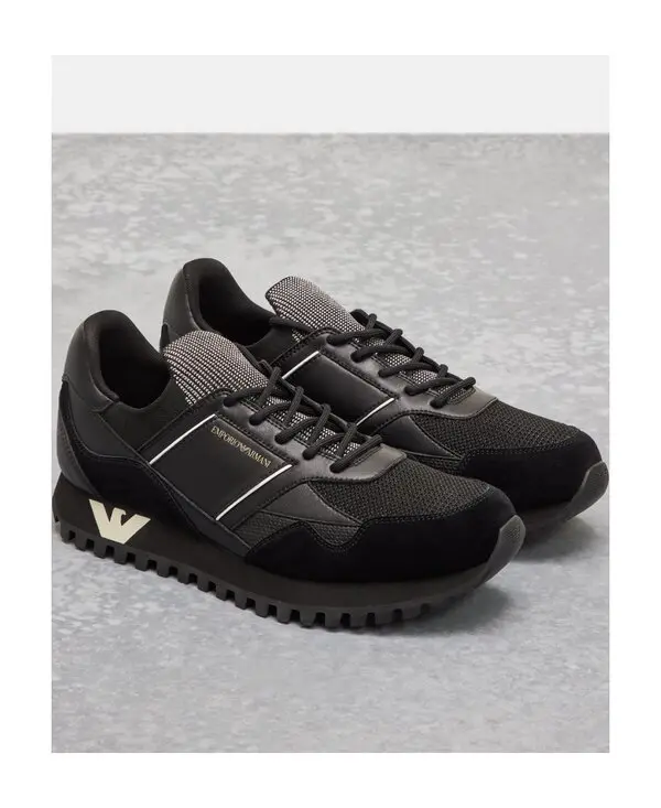 Emporio Armani Panelled Logo-print Sneakers