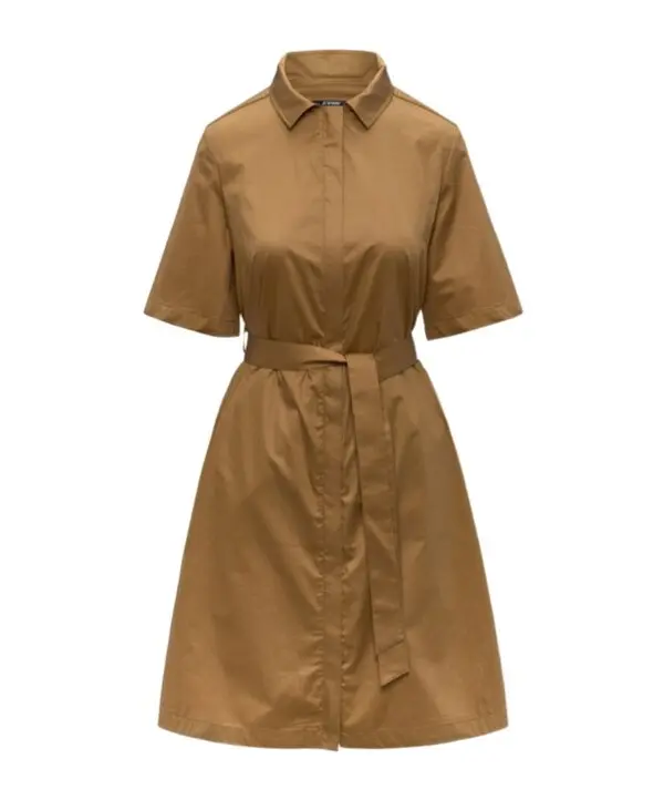 K-WAY Short Sleeve Belted Shirt Dress - Talla