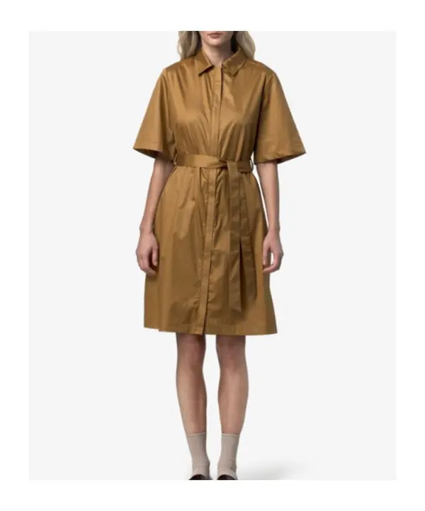 K-WAY Short Sleeve Belted Shirt Dress
