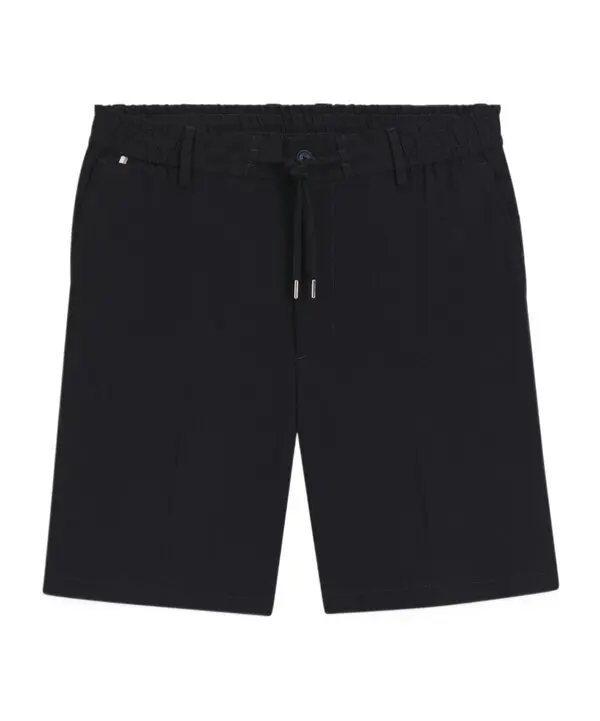 Hugo Boss Linen-blend Shorts In A Modern Fit - Black