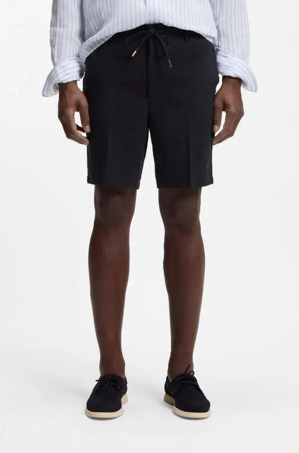 Hugo Boss Linen-blend Shorts In A Modern Fit