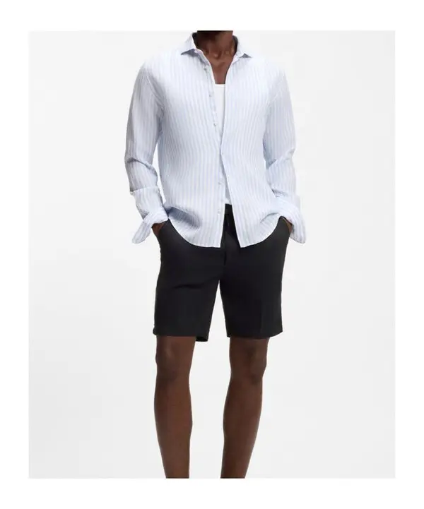 Hugo Boss Linen-blend Shorts In A Modern Fit