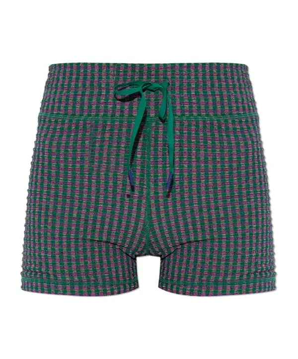 The Upside Aliki Gingham Swim Shorts