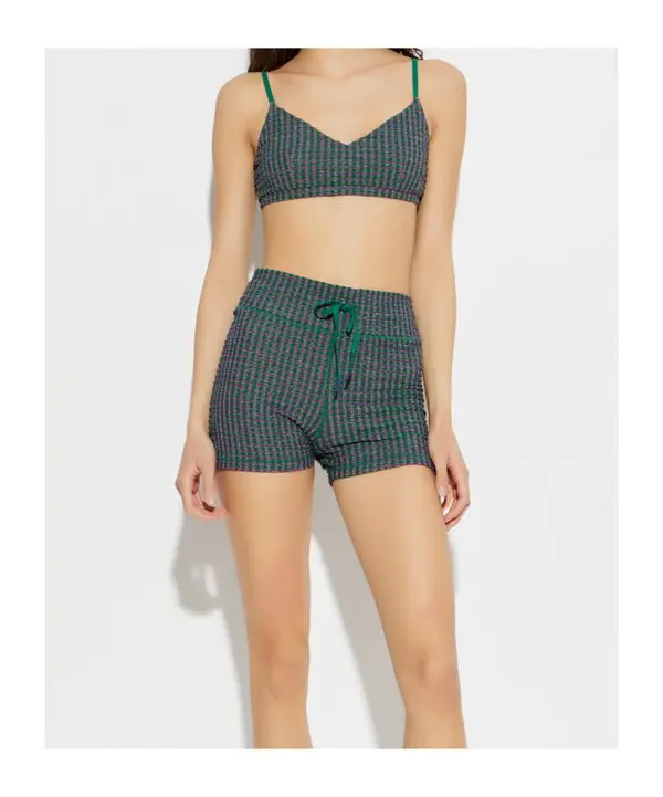The Upside Aliki Gingham Swim Shorts