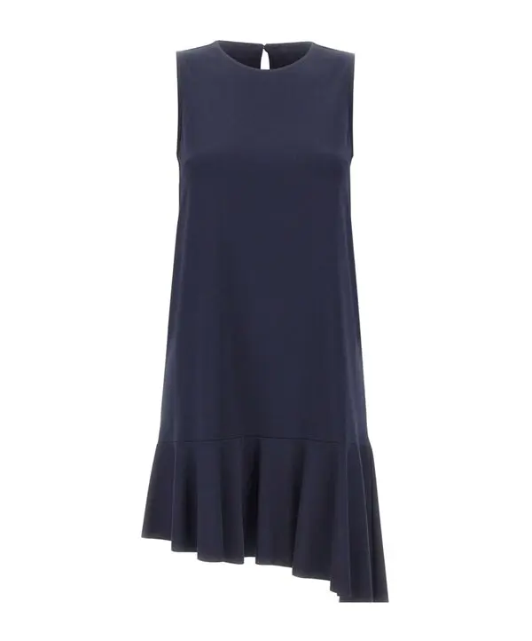 KAOS Asymmetric Ruffled Hem Dress - Blue
