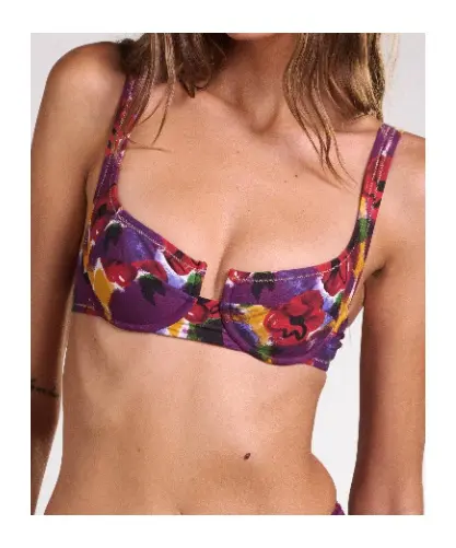 REINA OLGA Brigitte Floral-pattern Bikini Top