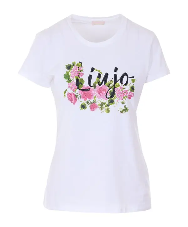 Liu Jo Logo Embellished T-shirt - White