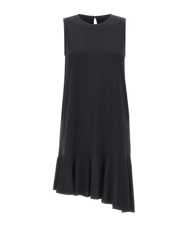 KAOS Asymmetric Ruffled Hem Dress - Black