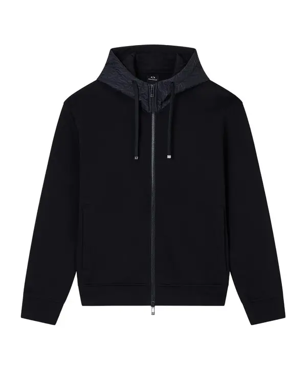 Armani Exchange Quilted Hooded Full Zip Hoodie
