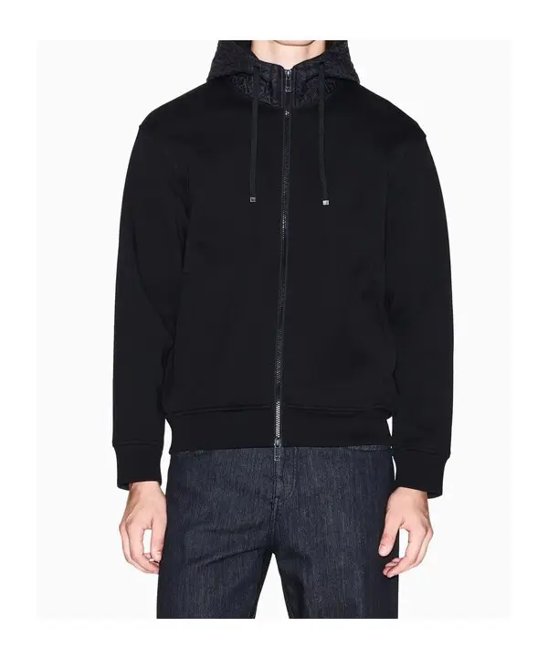 Armani Exchange Quilted Hooded Full Zip Hoodie